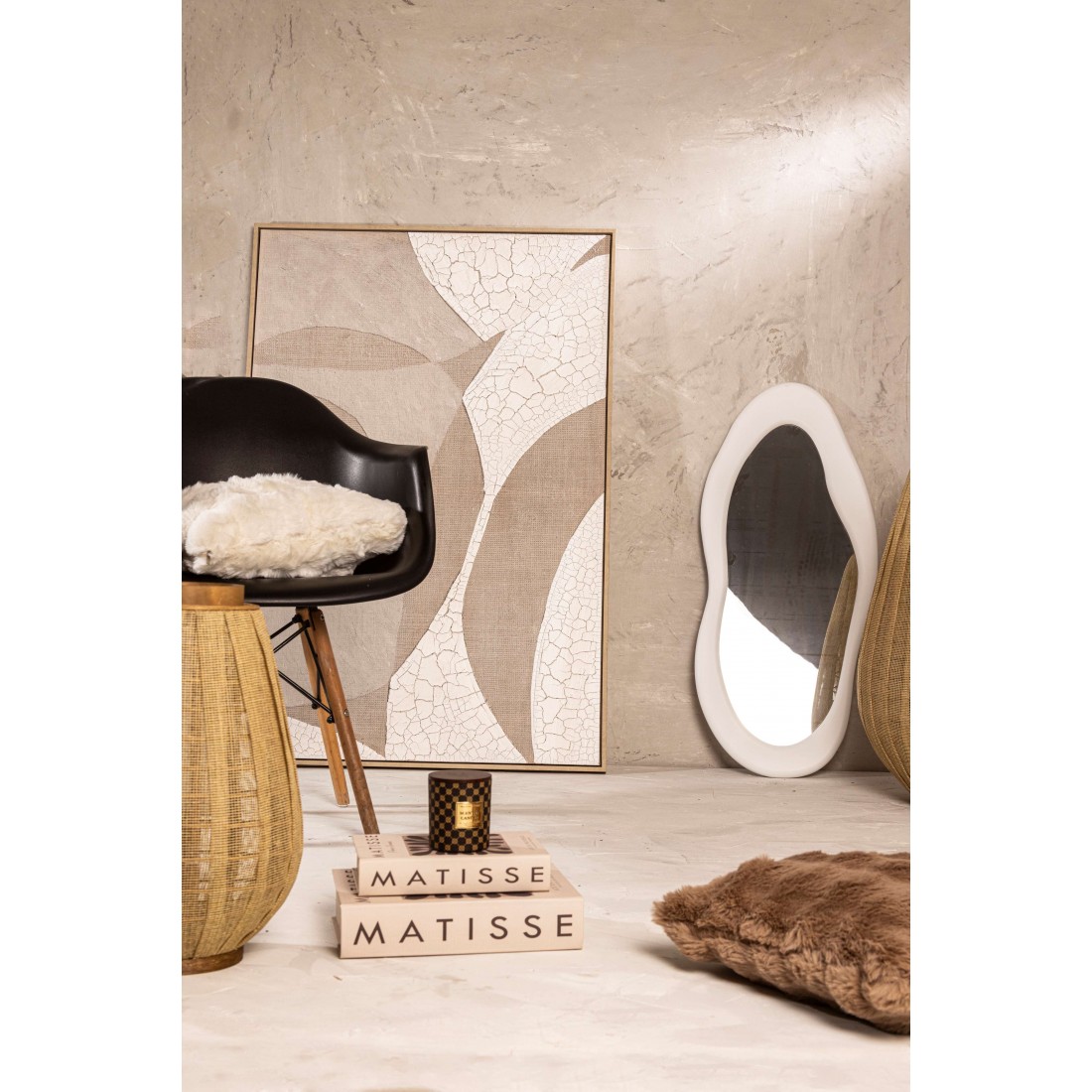 Cuadro al Oleo Craquelado y Textil 123 x 83 cod. 540288